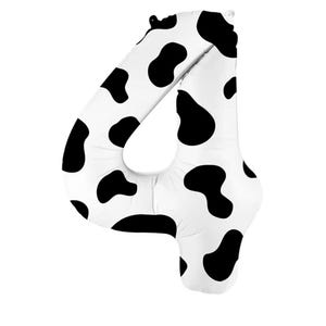 Cow Print Large Number Balloon, Helium Number Balloons, Foil Balloons 0 ...
