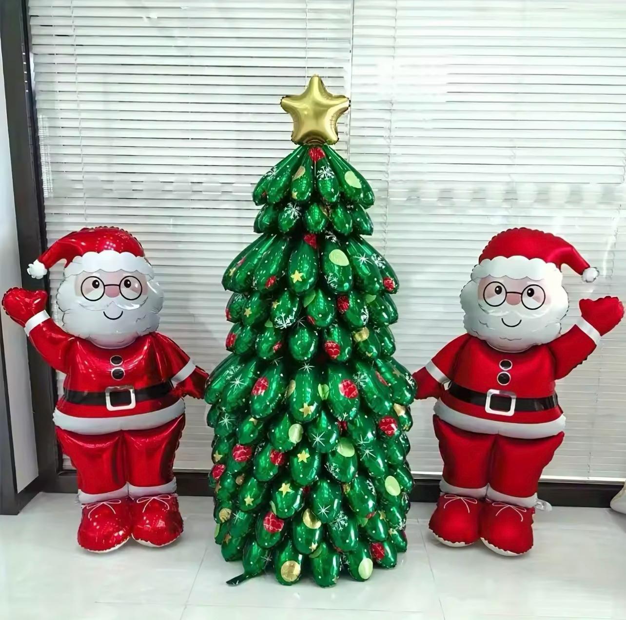 Large Standing Santa Foil Balloon: Christmas Holiday Decor (155cmx90cm ...
