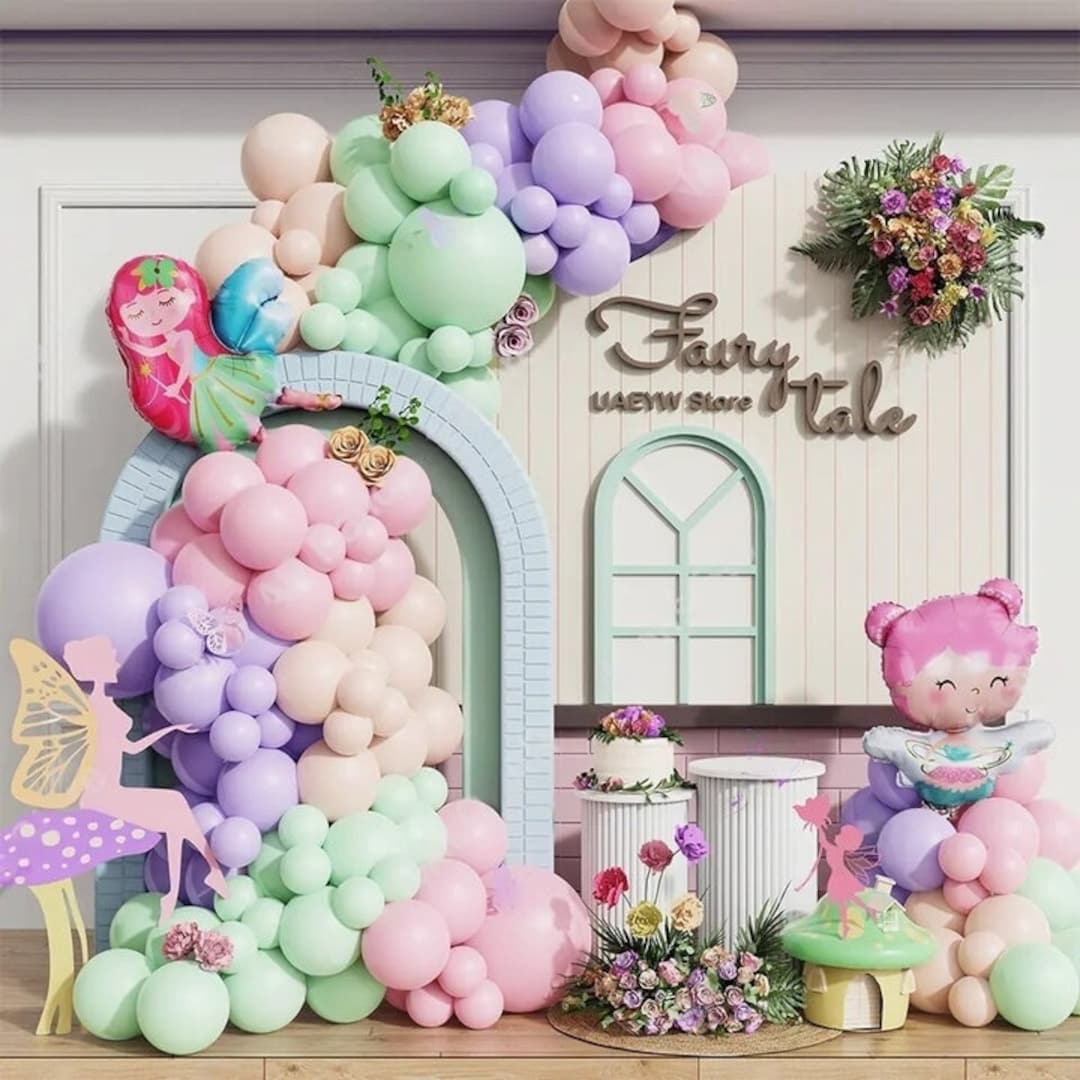 140pcs Little Fairy Balloon Arch Garland, Fairy Princess Birthday ...