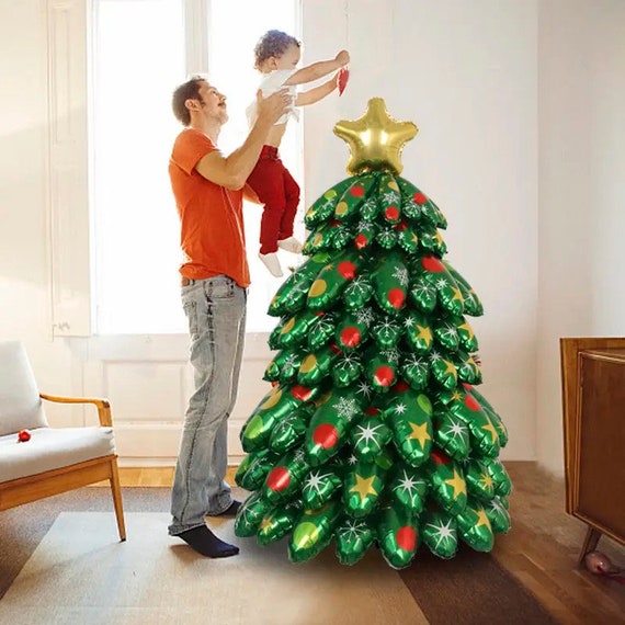 4ft DIY Balloon Christmas Tree for Home or Office Ready made Balloon Christmas Tree Kit Foil Balloon Christmas Tree Novelty Xmas Tree Etsy Canada