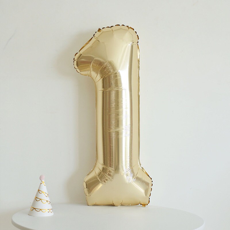 Light Gold Foil Number Balloon, 40inch Foil Balloons, Gold Birthday ...