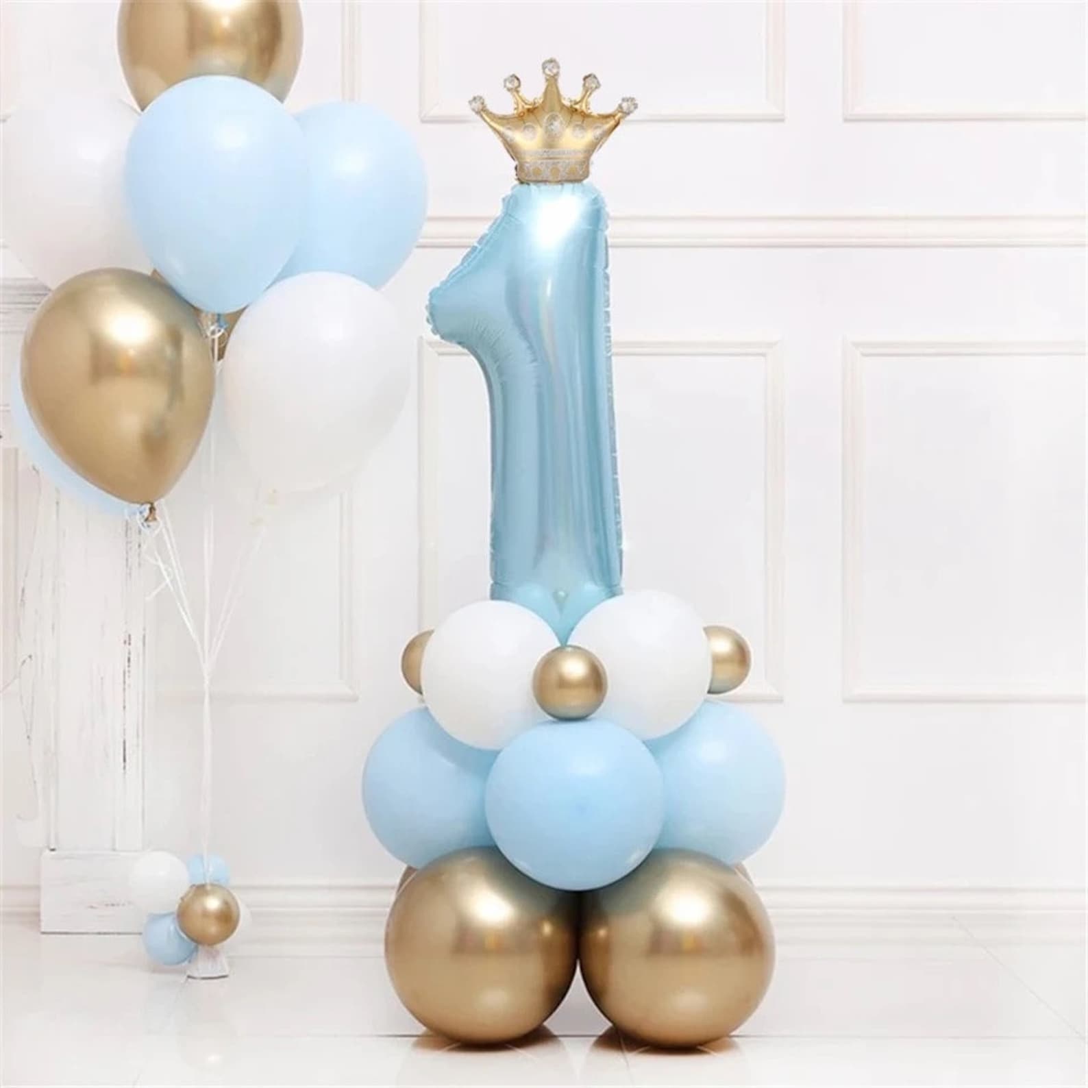 1st Birthday Crown Balloon Stack First Birthday Balloon - Etsy