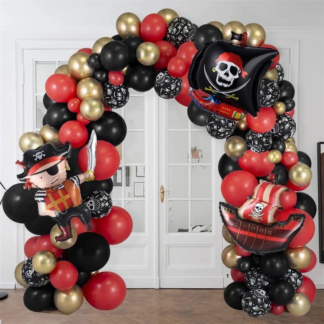 132pcs Pirate Theme Balloon Garland Arch Kit, Pirate Party Decorations ...