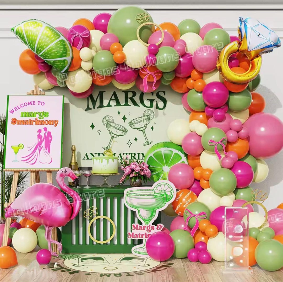 Margs & Matrimony Balloon Garland Kit | Tropical Bridal Shower Decor - Etsy