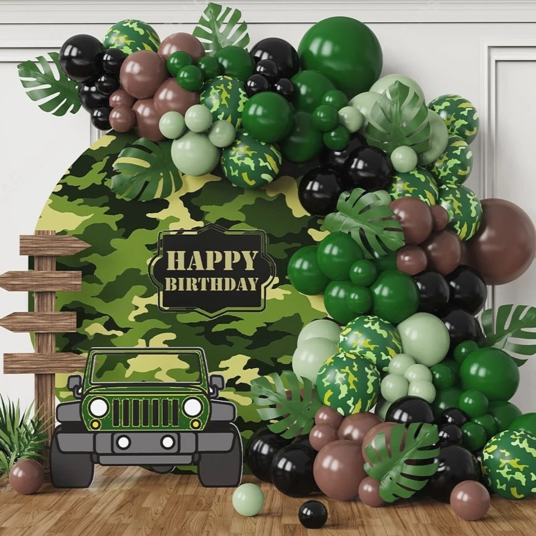 132pcs Army Theme Balloon Garland Kit, Military Balloon Arch, Soldier ...