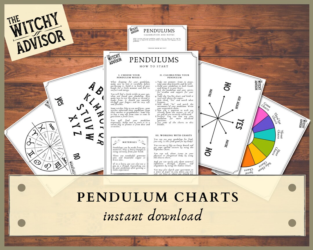 Pendulum Board, Digital Download, Printable Charts, Baby Witch ...