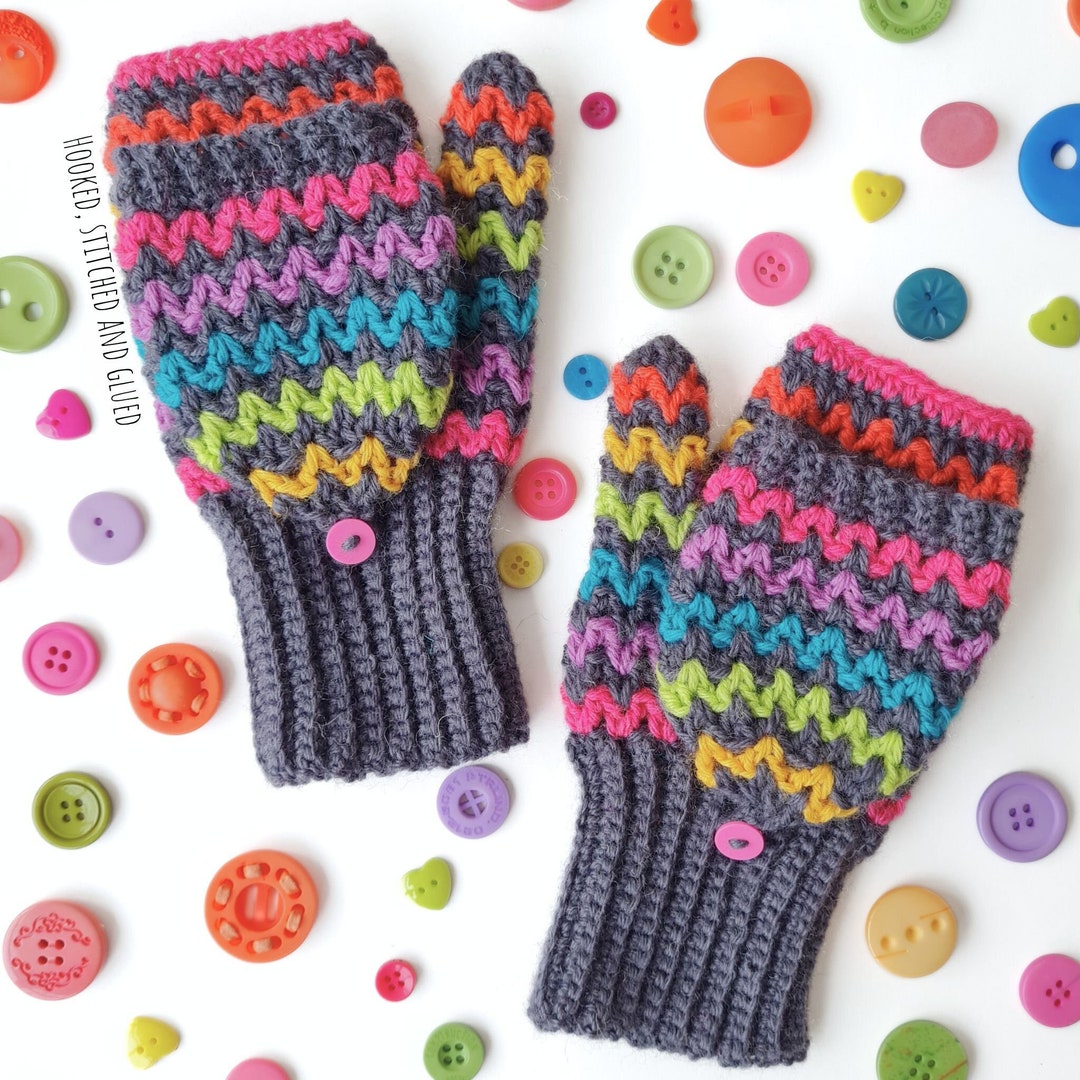 Convertible Fingerless Mittens Crochet Pattern: Flip Top Glittens (PDF ...