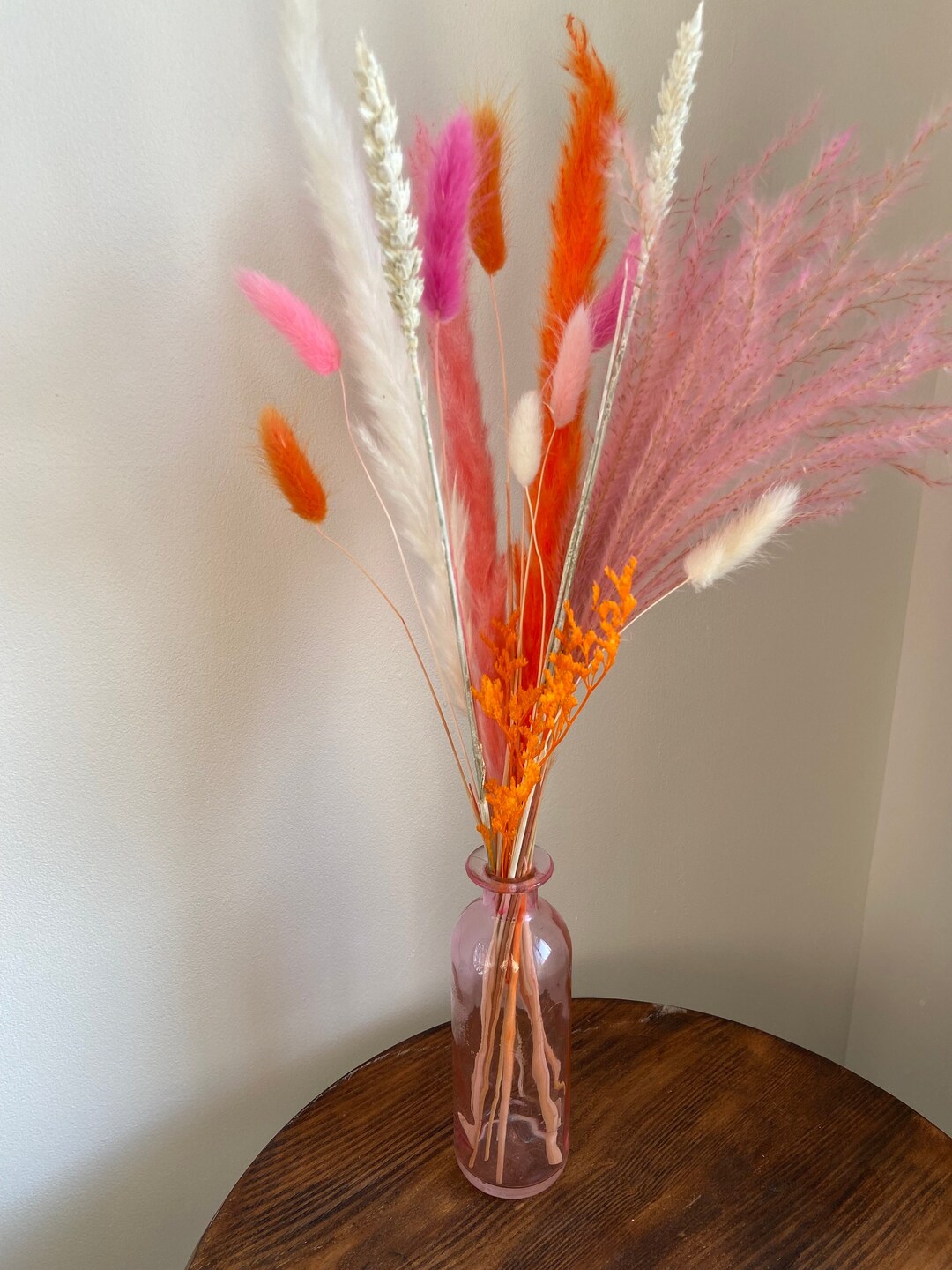 MILLIE | Pink, Orange and Cream Dried Flowers Bouquet. Pastel Light ...