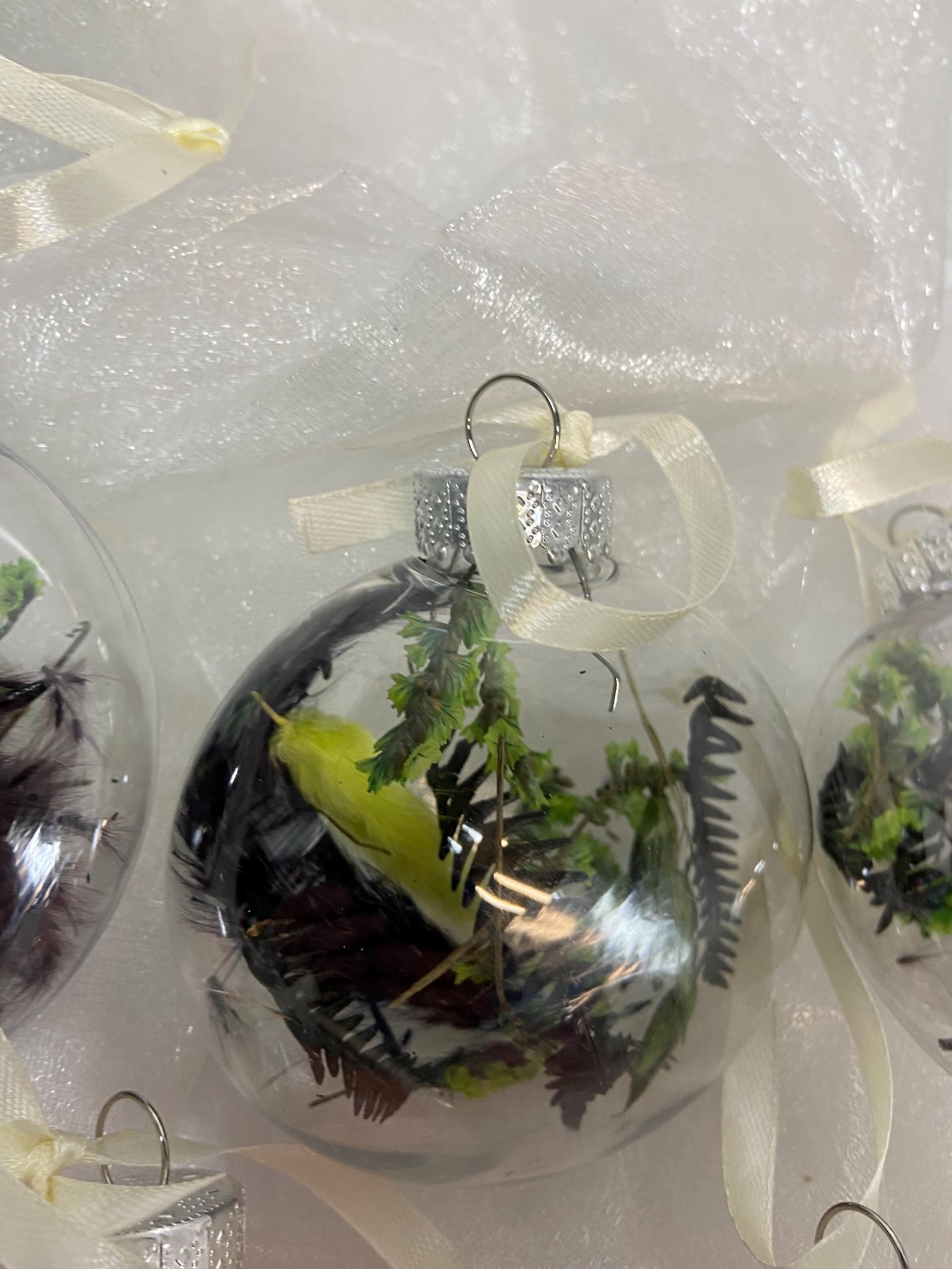 6 BAUBLES| Wicked for Good Themed Dried Flower Baubles With Satin ...