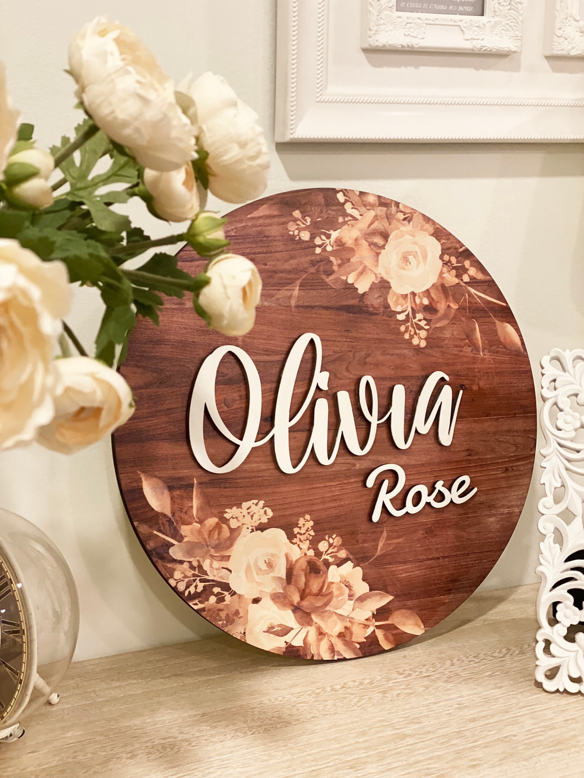 Nursery Name Sign for Girls Nursery Wall Decor Boho Decor Wooden Name ...