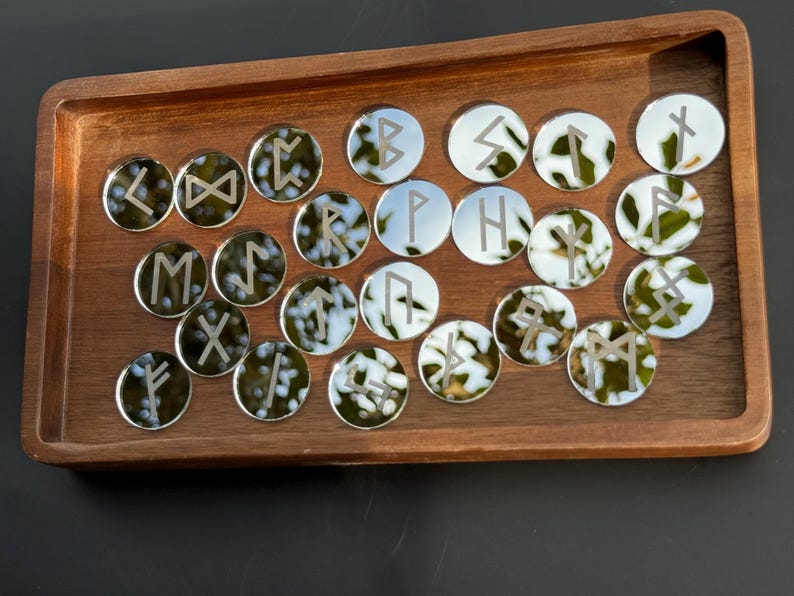 Elder Futhark Runes Engraved on 25 MM Sized Mirrors - Etsy