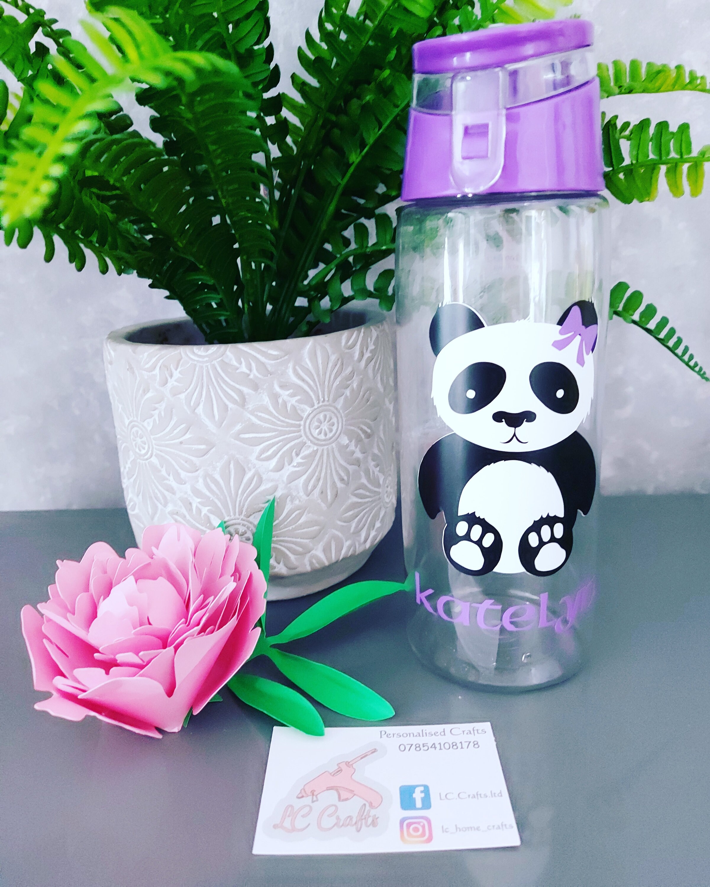 Panda Water Bottle Personalised | Etsy