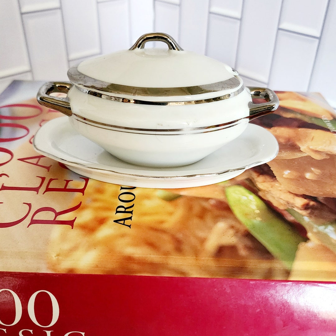 Mustard / Condiment Serving Bowl With Attached Underplate by Empire ...