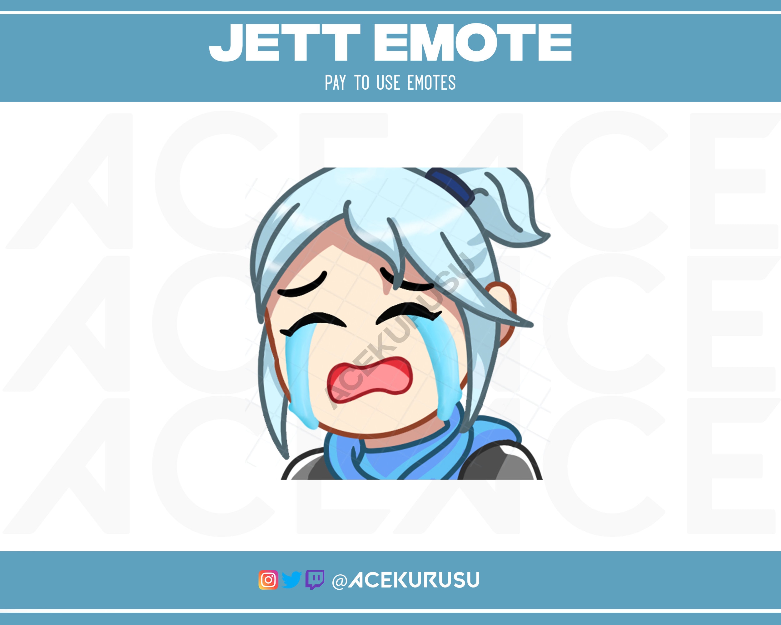 Jett Valorant Premade Emote for Twitch Discord or Youtube Cry | Etsy Canada