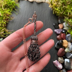Made to Order - Antiqued Copper Witch Broom Pendant With Straight ...