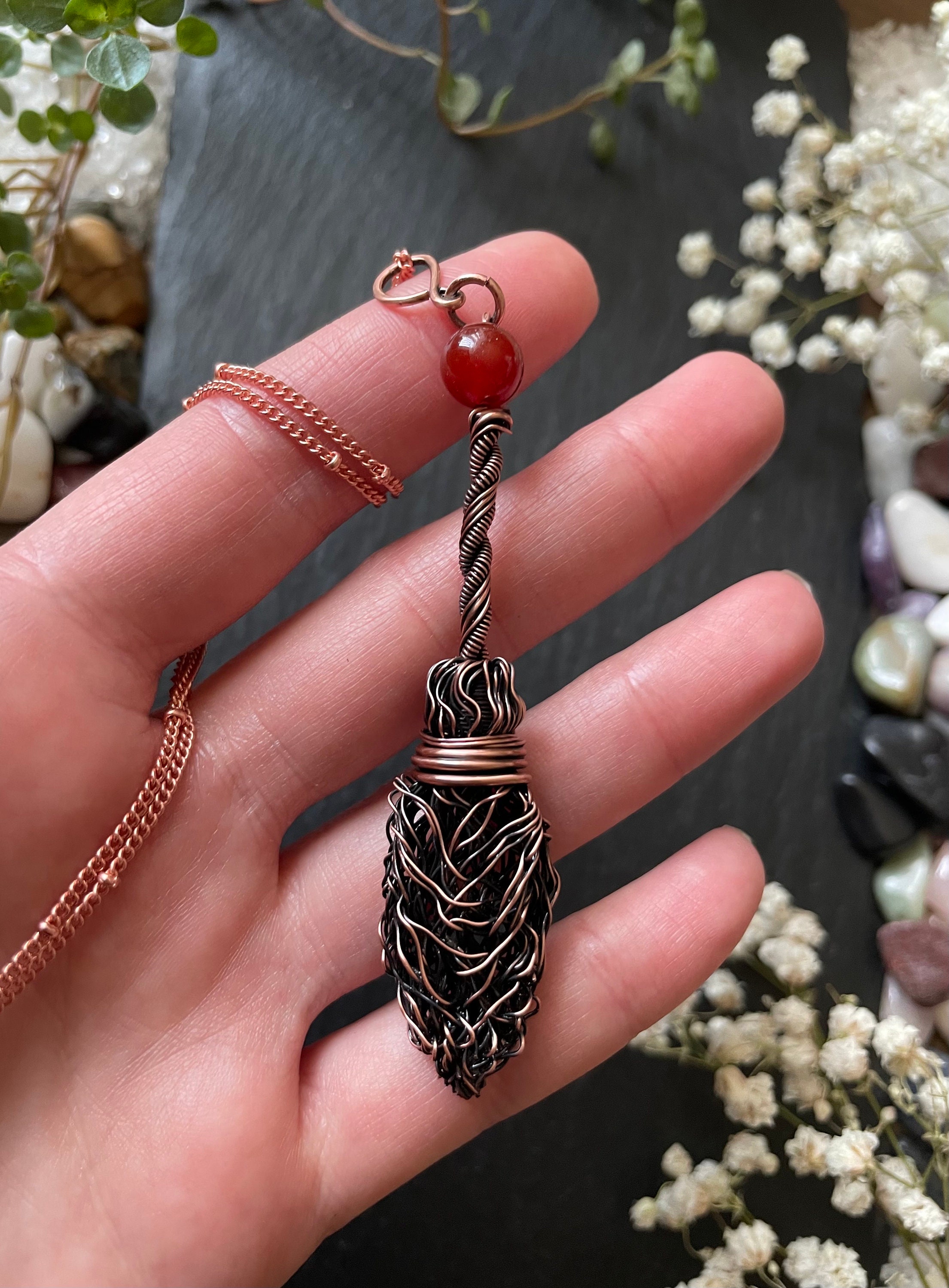 Carnelian Witch Broom Pendant, Broom Necklace, Witches Broomstick ...