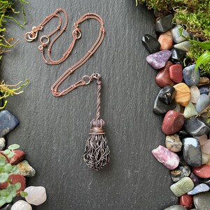 Made to Order - Antiqued Copper Witch Broom Pendant With Straight ...