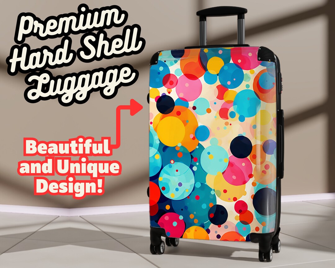 Polkadot Hardshell Suitcase With Lock Hard Shell Luggage - Etsy