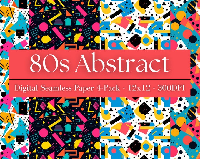 80s Abstract 300DPI Digital Seamless Paper 4-pack Seamless Tile ...