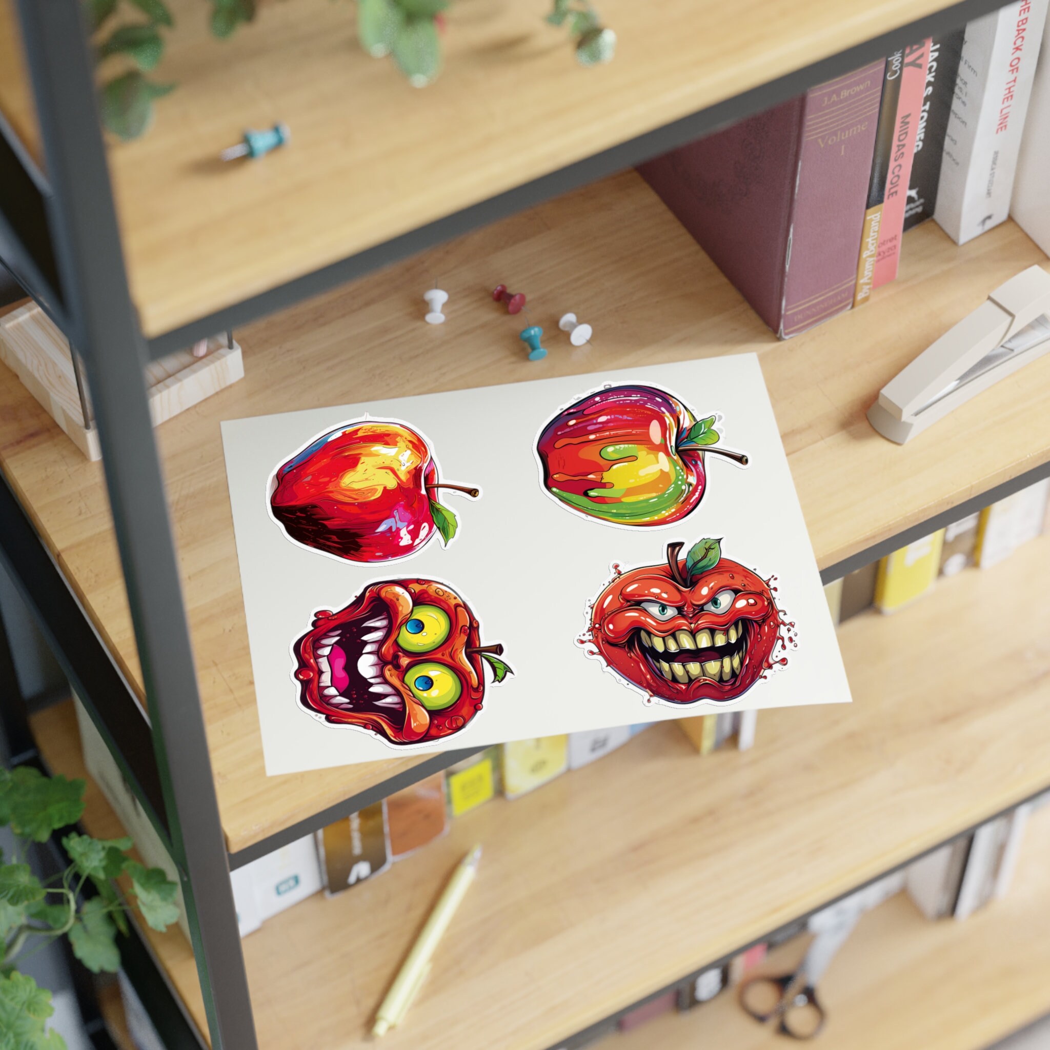 Holographic Apple Stickers for Phone Holo Fruit Stickers for - Etsy