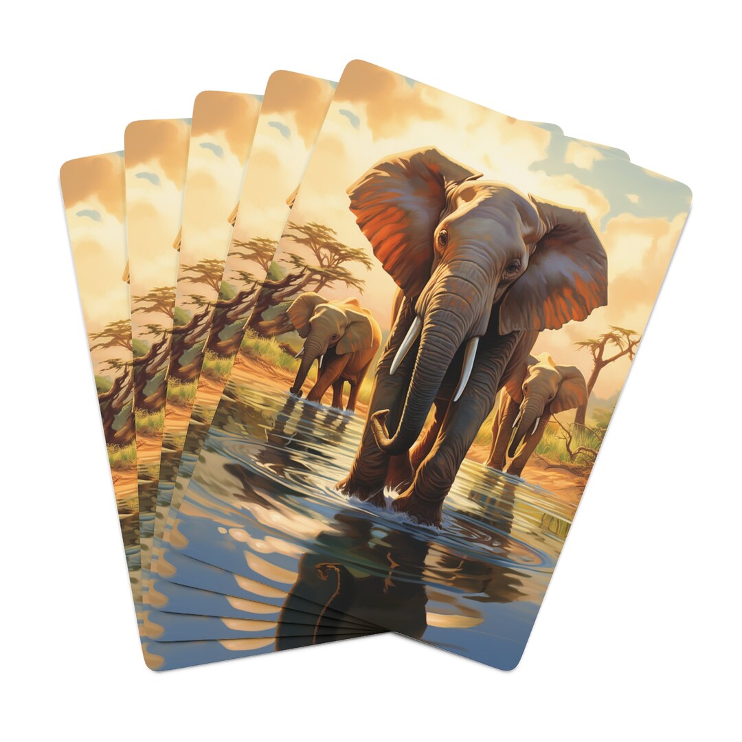 Elephant Playing Cards Deck of Cards Personalized Playing - Etsy