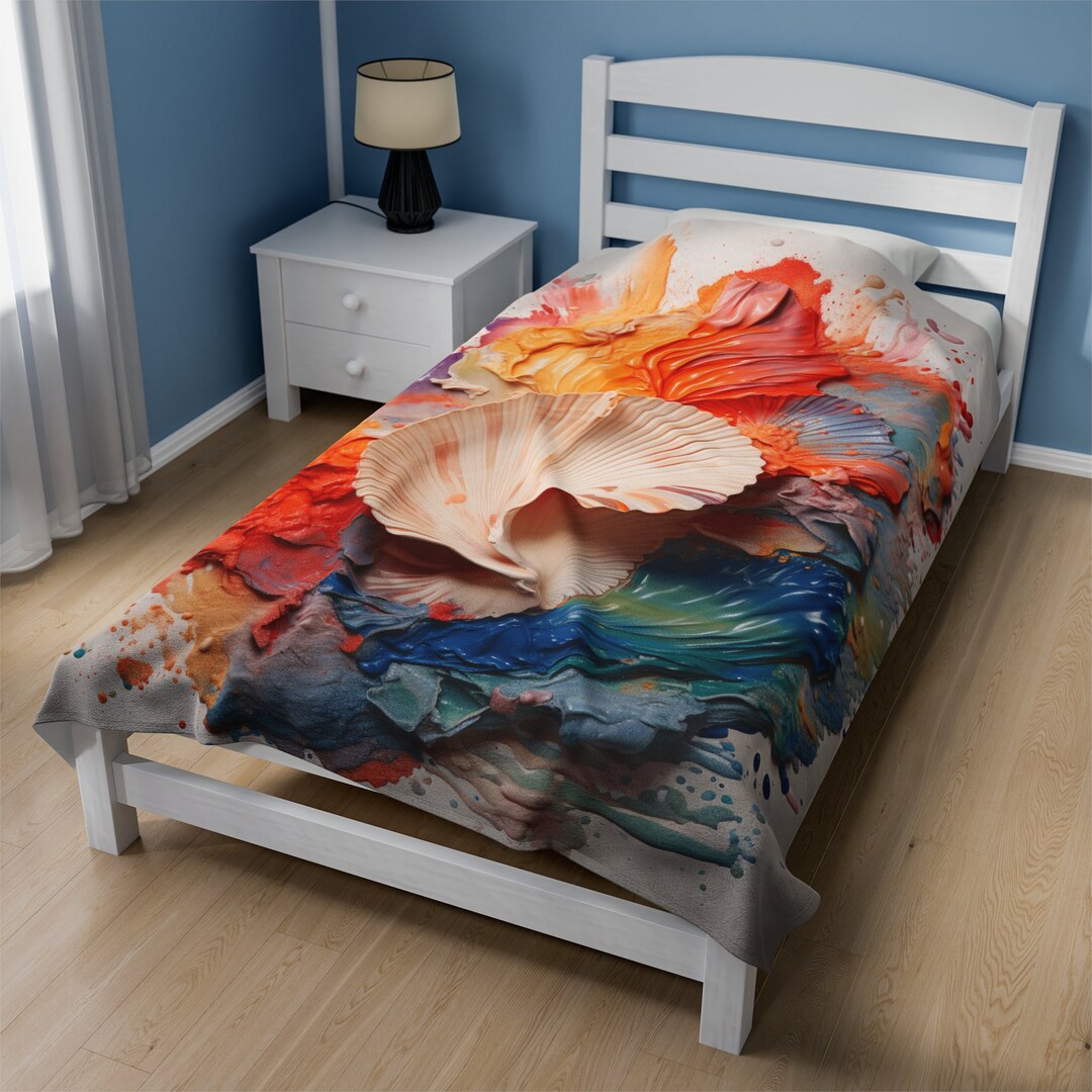 Seashell Plush Blanket Shell Blanket Beach Throw Blanket Ocean - Etsy