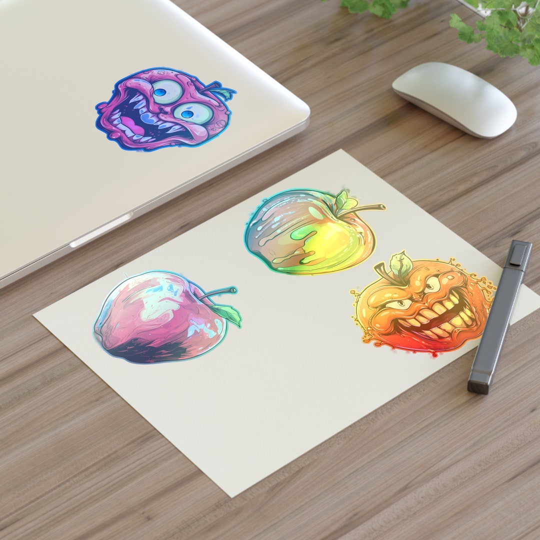 Holographic Apple Stickers for Phone Holo Fruit Stickers for - Etsy