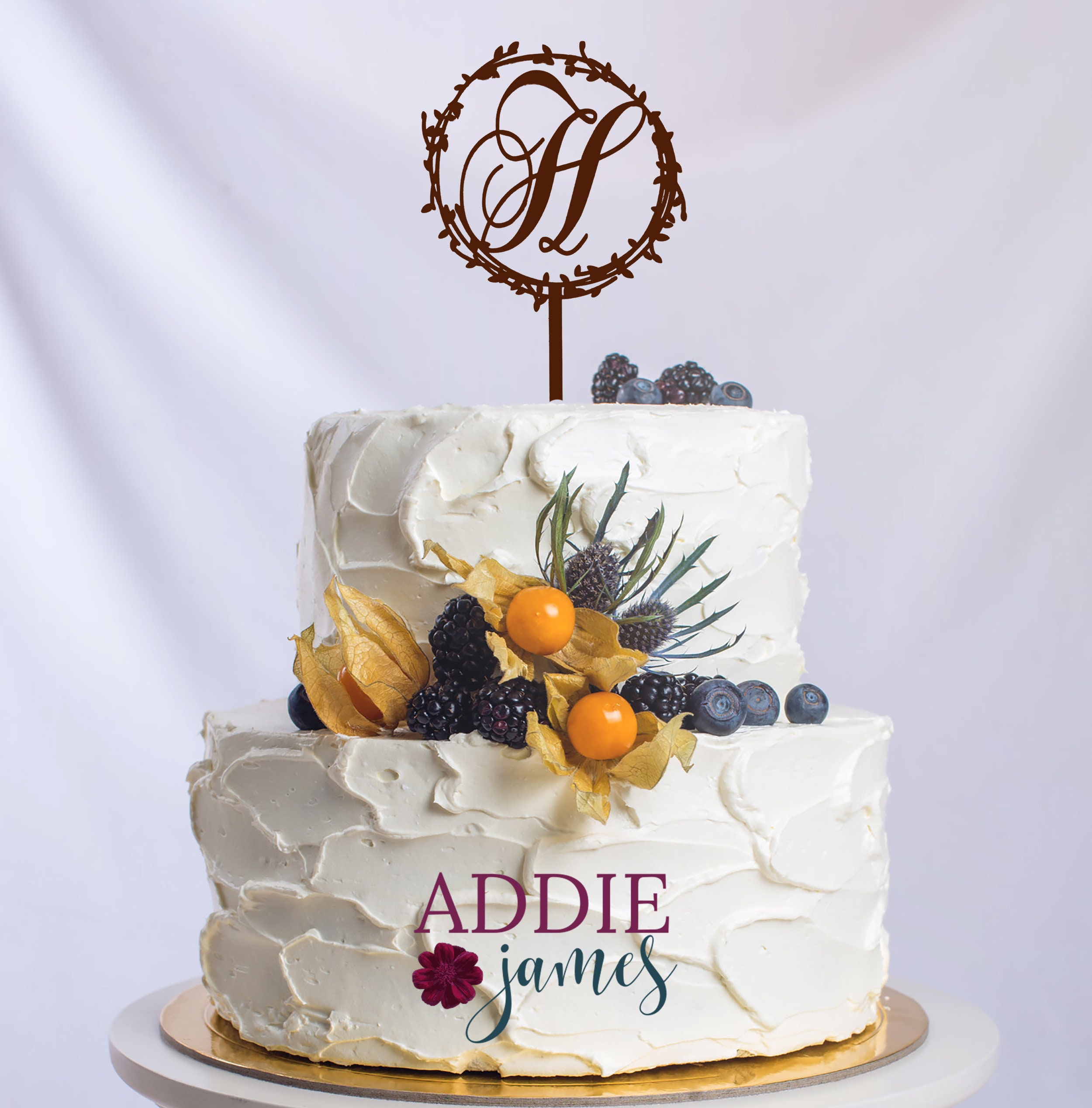 Initial Wedding Cake Topper Gold Cake Topper Custom Cake | Etsy