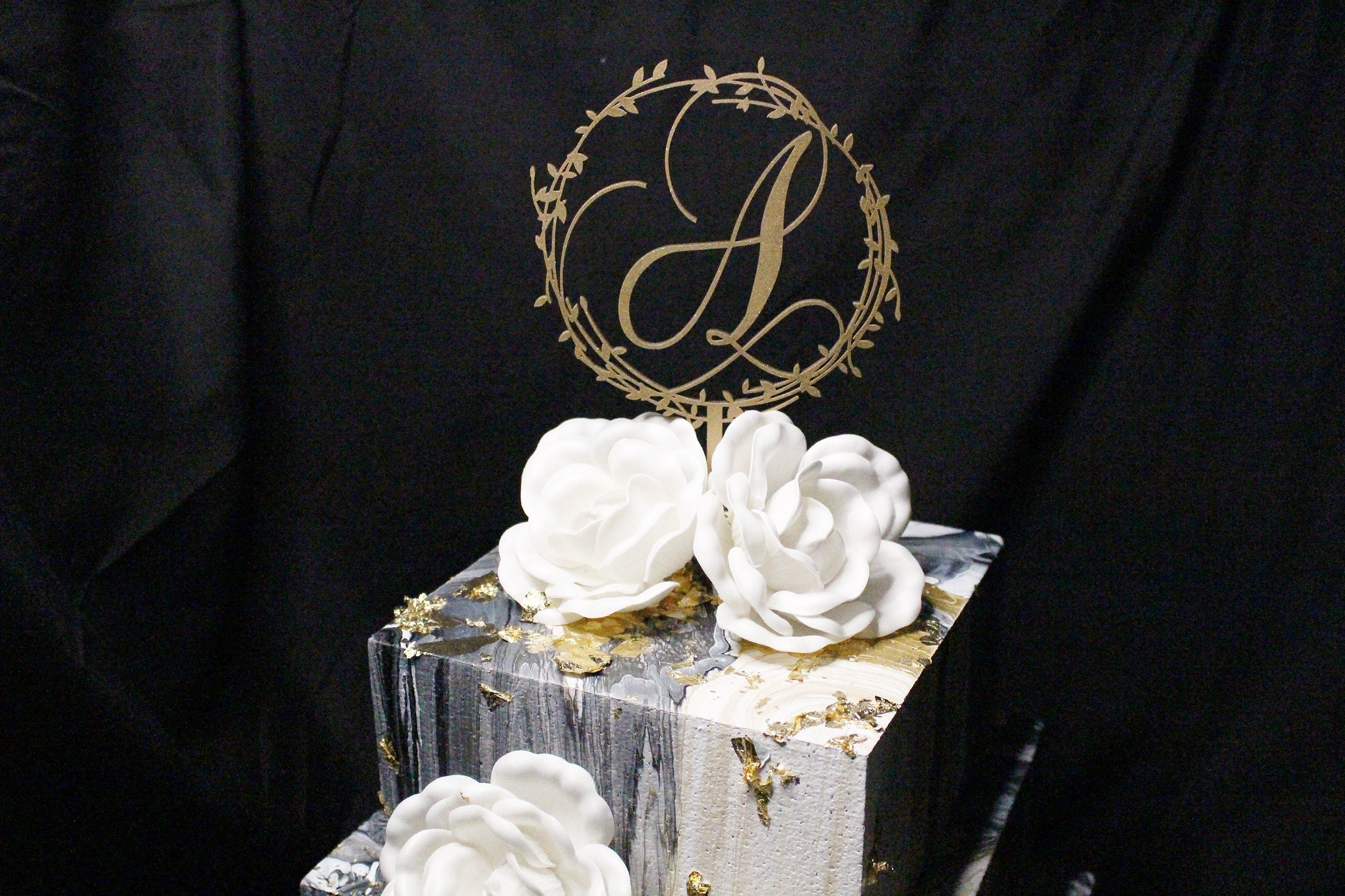 Initial Wedding Cake Topper Gold Cake Topper Custom Cake | Etsy