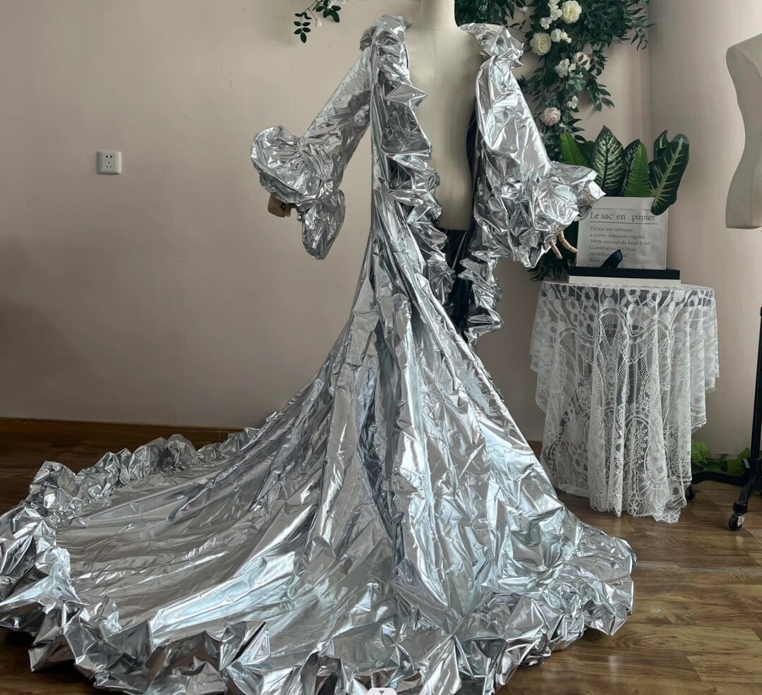 Silver Metallic Fashion Style Special Occasion, Photo Shoot, Maternity ...