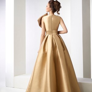 Satin Dramatic One Shoulder V Neck Floral Embellished Gown - Etsy
