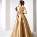 Satin Dramatic One Shoulder V Neck Floral Embellished Gown - Etsy
