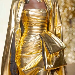 Elegant Metallic Gold/silver Special Occasion Party Event Cape Jacket ...
