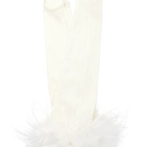 Detached 3/4 Slim Feather Trimmed Bicep Finger Loop Sleeves - Etsy