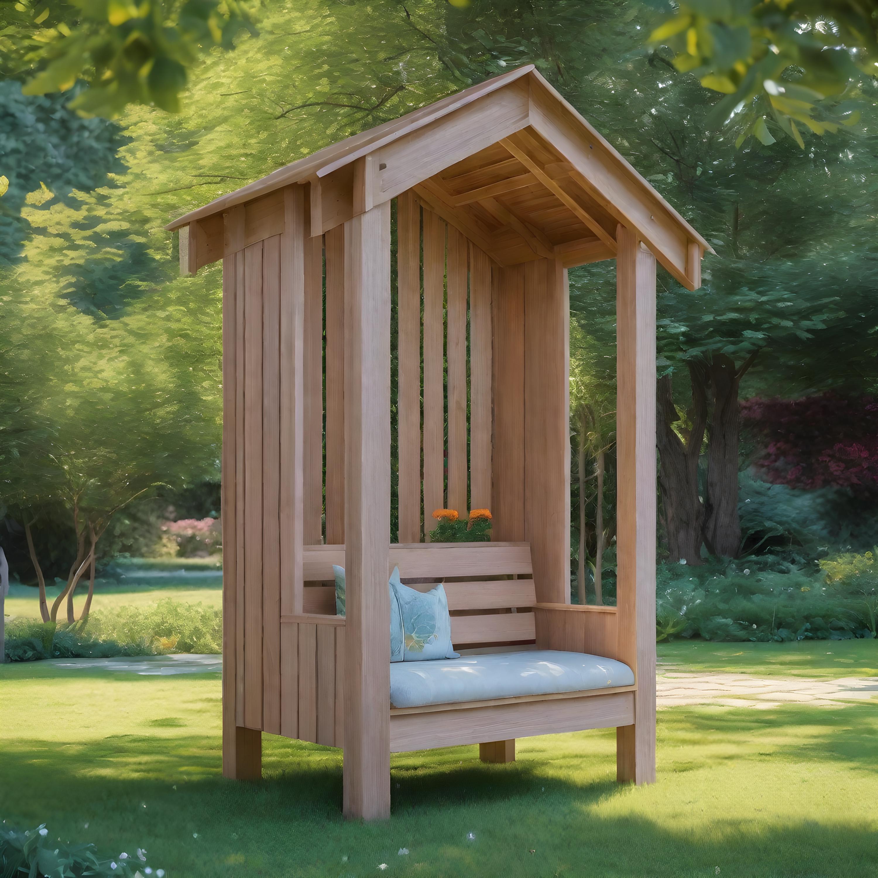 DIY Arbor Bench Plans – Wooden Garden Seat With Roof (PDF Plans) - Etsy