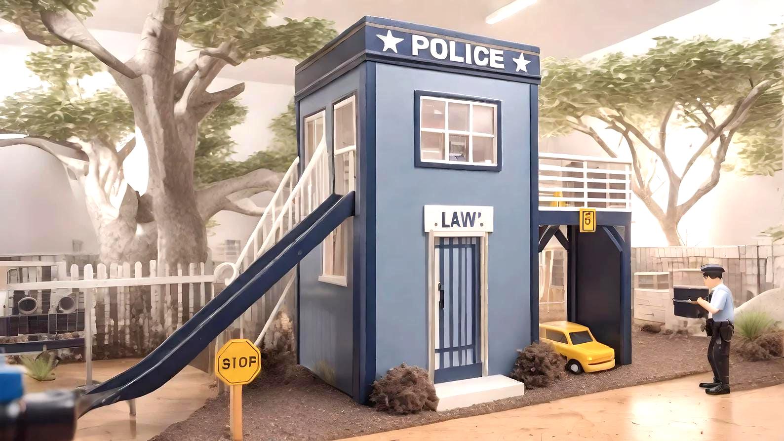 Outdoor Playhouse Plans – Police Station Kids Playhouse PDF (6ft ...