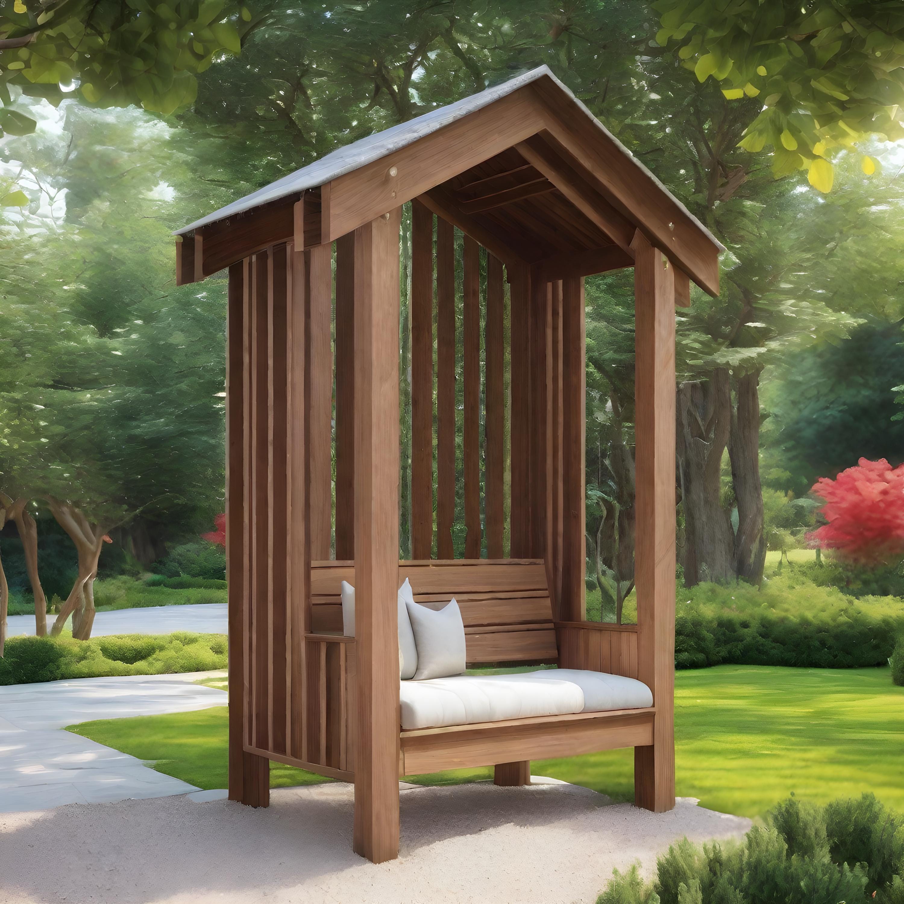 DIY Arbor Bench Plans – Wooden Garden Seat With Roof (PDF Plans) - Etsy