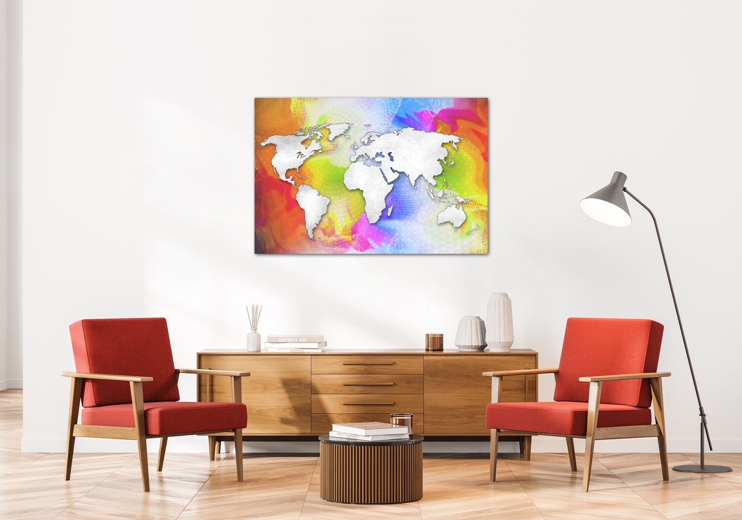 World Map Printable Poster - Multicolored, Colorful, Instant Digital ...