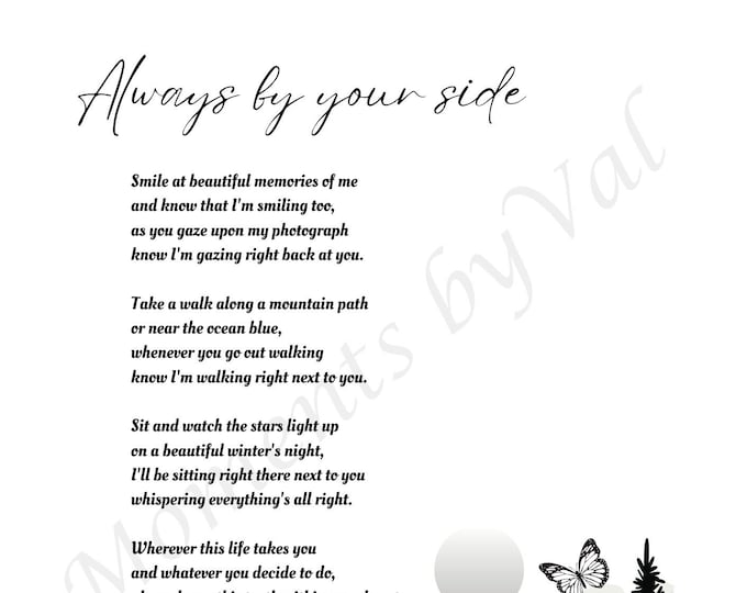 Signs Sympathy Poem, Bereavement Poem, Memory Poem, Funeral Program Poem, INSTANT DIGITAL ...