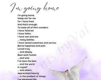 Personal Wordsmith Eulogy Poem, Funeral Reading, Celebration of Life ...