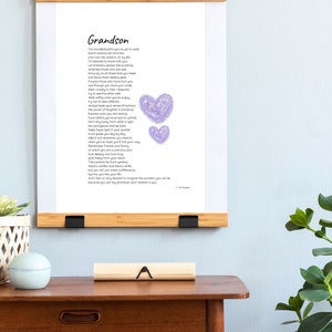 GRANDSON POEM - Original Poem to Print & Frame Instant Download Gift ...
