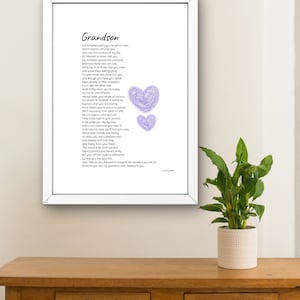GRANDSON POEM - Original Poem to Print & Frame Instant Download Gift ...