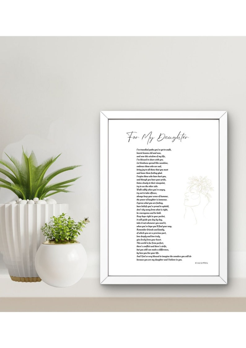 Original DAUGHTER POEM - Sentimental Gift for Daughter From Mum or Dad ...
