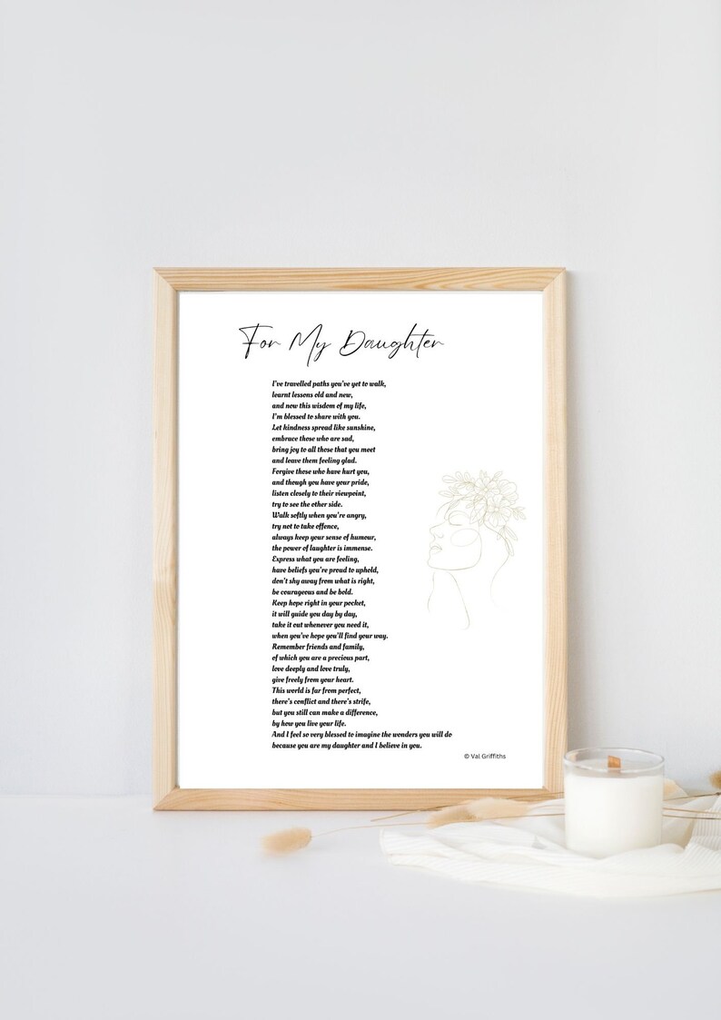 Original DAUGHTER POEM - Sentimental Gift for Daughter From Mum or Dad ...