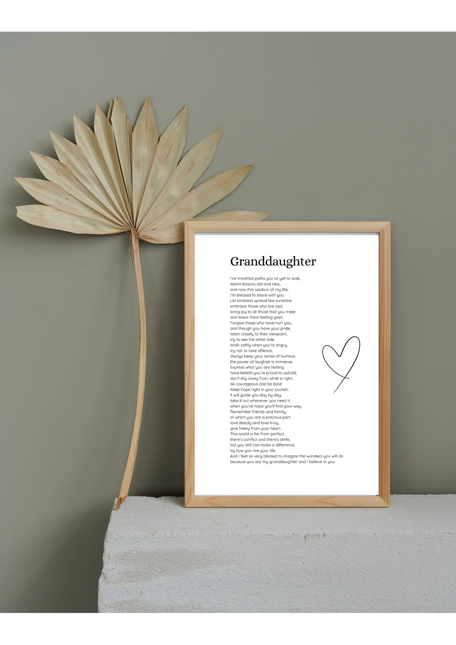 GRANDDAUGHTER POEM - Original Poem to Print & Frame, Poem for ...