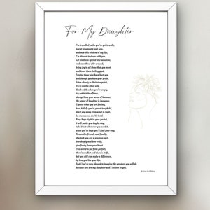 Original DAUGHTER POEM - Sentimental Gift for Daughter From Mum or Dad ...