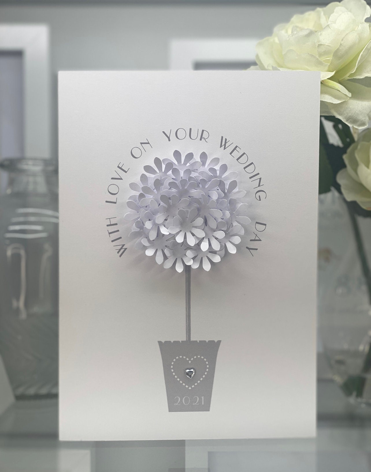 2023 Wedding Card, Personalised With the Year, Floral Wedding Card ...