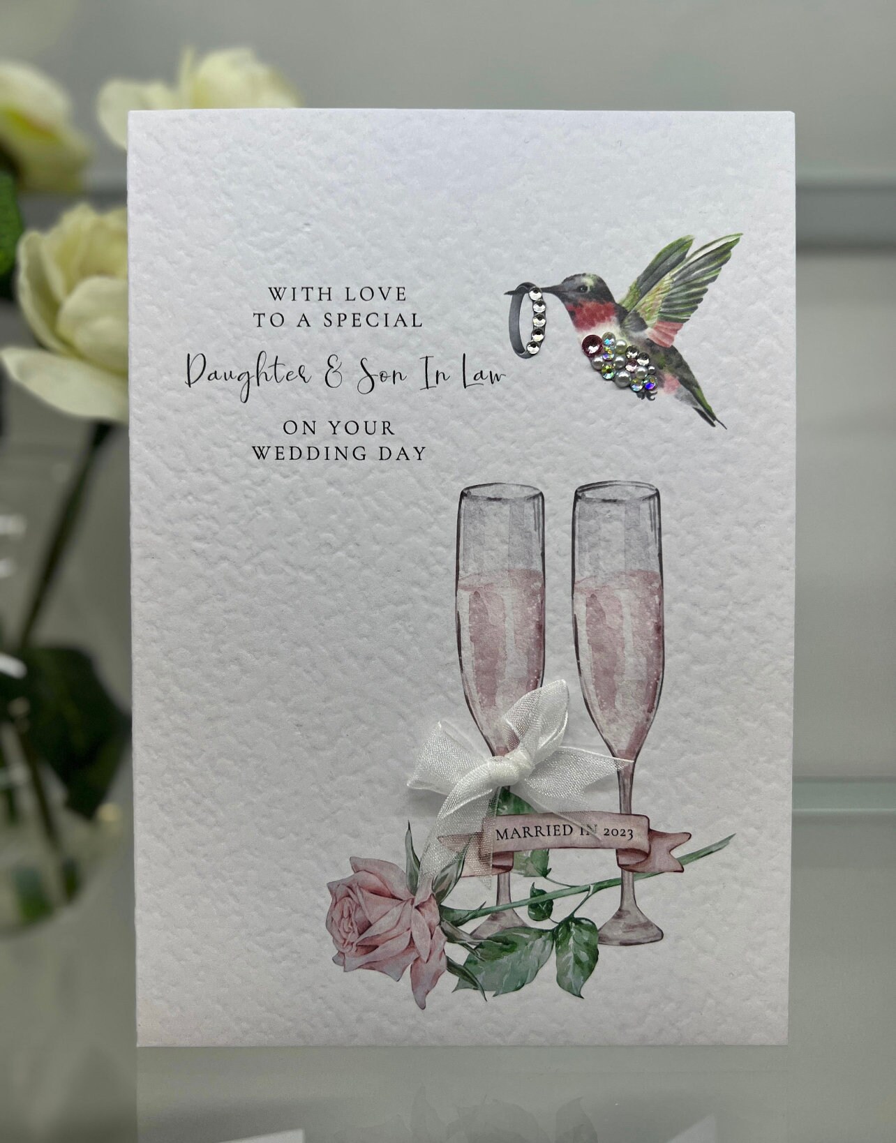 Personalised Wedding Card, Humming Bird Wedding Card, Handmade Wedding ...