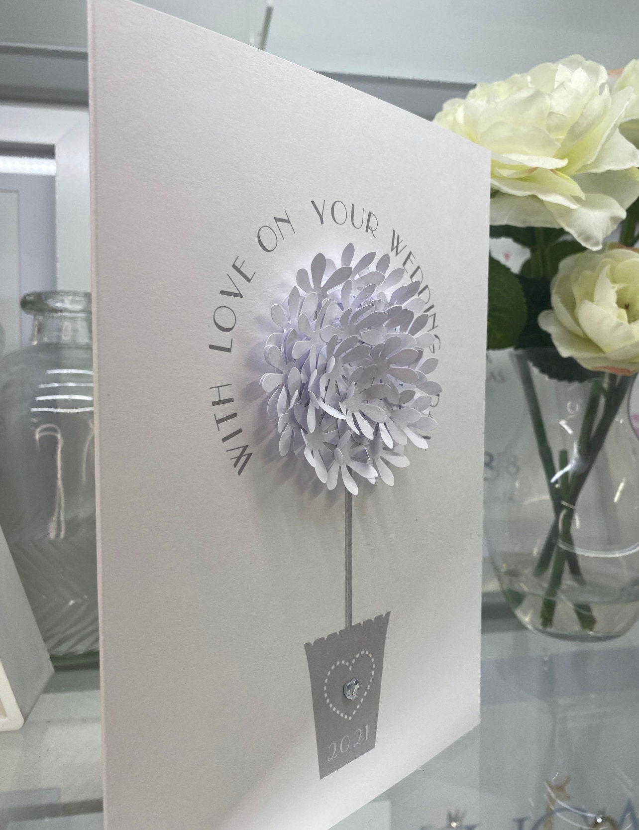 2023 Wedding Card, Personalised With the Year, Floral Wedding Card ...