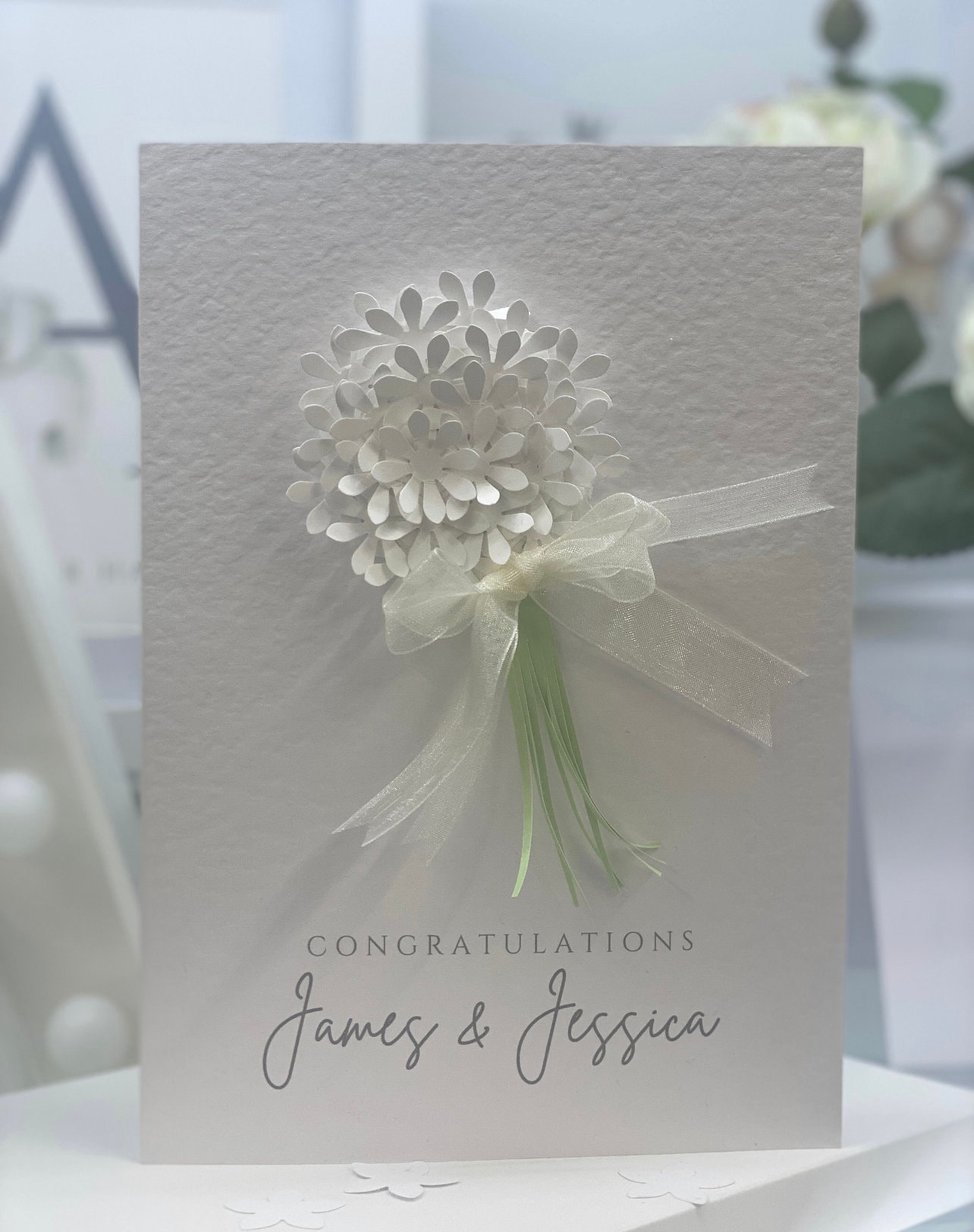 Personalised Wedding Card Floral Wedding Card Simple Wedding - Etsy
